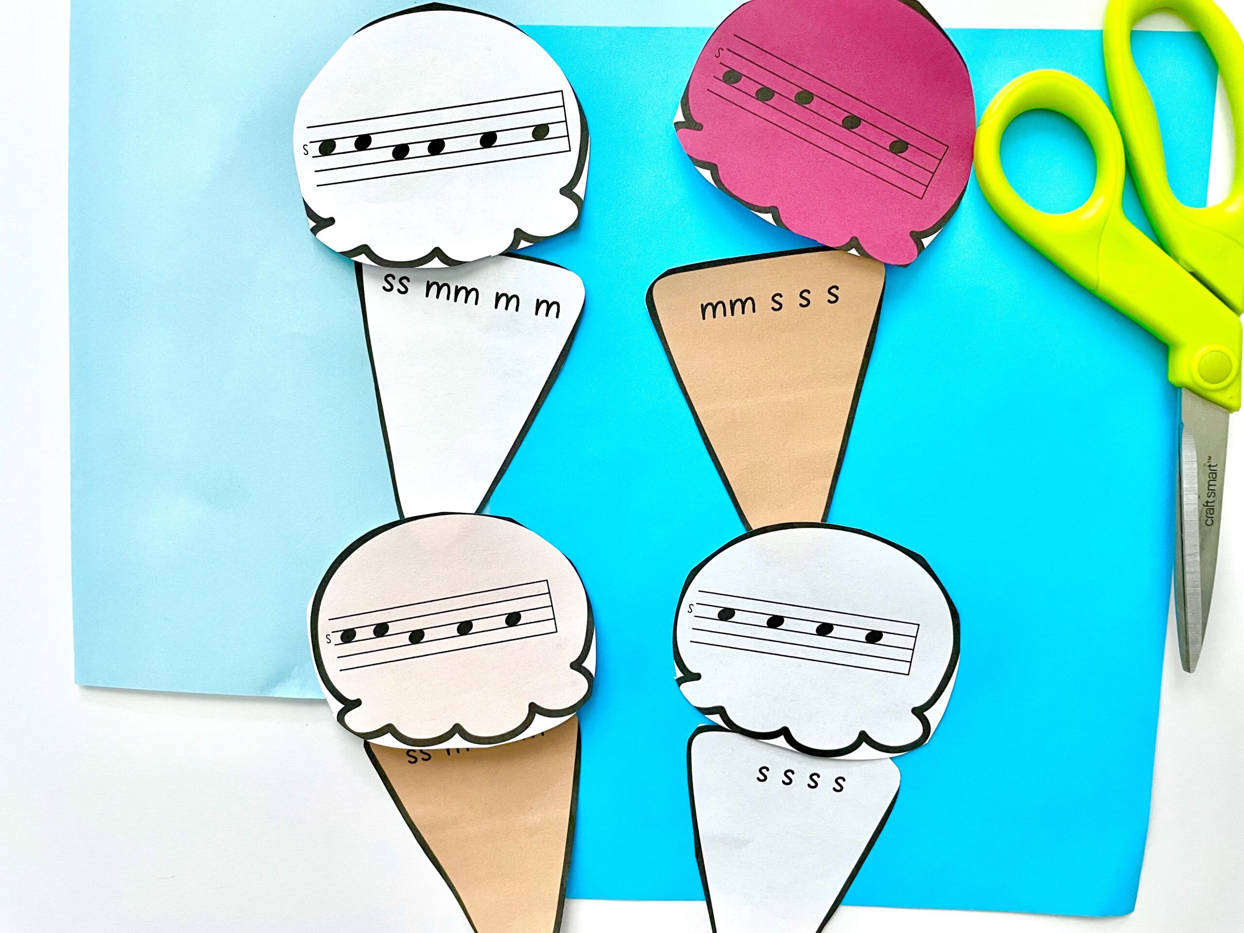 Sol Mi // Ice Cream Solfege Matching Game for Summertime or End of Year ...