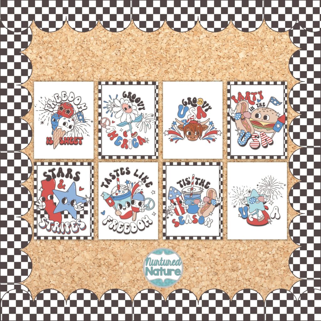 Patriotic Bulletin Board Border Printable - Retro Classroom Decor for ...