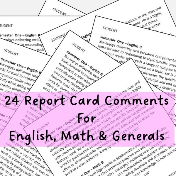 End of Year Report Card Comments - Progress Report EDITABLE | Made By ...