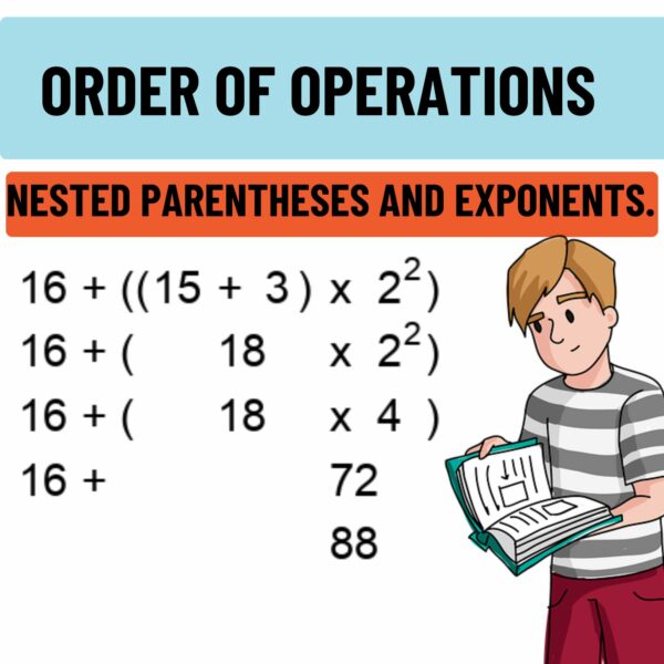 PEMDAS Problems Order of Operations Worksheets - Basic with Nested ...