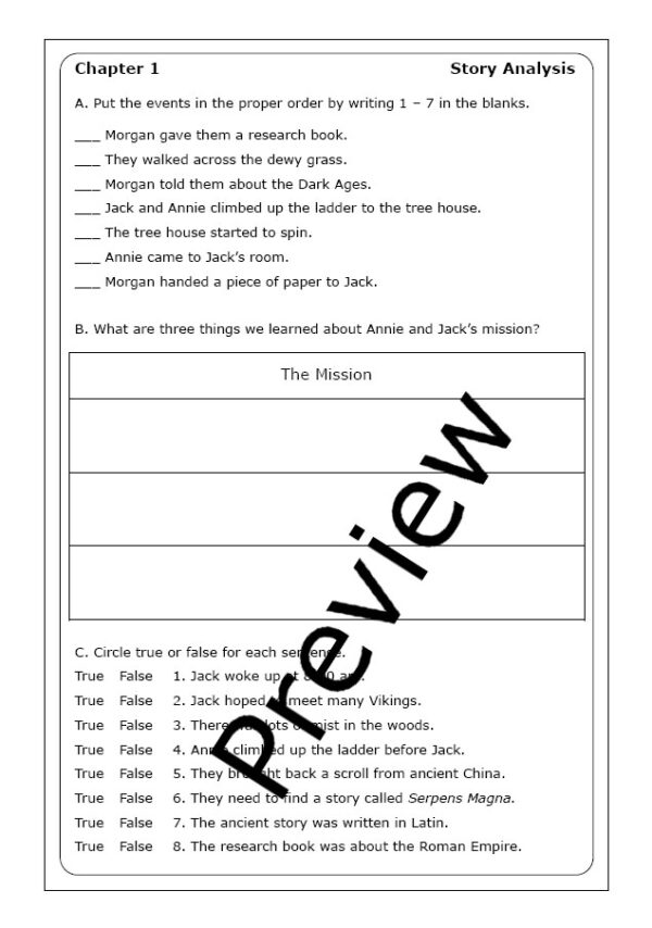 Magic Tree House "Viking Ships at Sunrise" worksheets | Made By Teachers