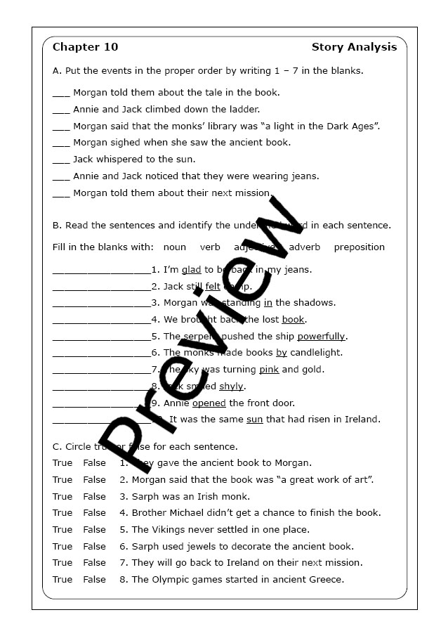 Magic Tree House "Viking Ships at Sunrise" worksheets | Made By Teachers