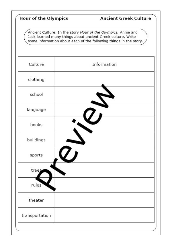 Magic Tree House "Hour of the Olympics" worksheets | Made By Teachers