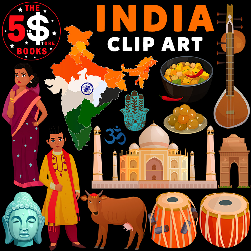 India Clipart B&W - 16 Items | Made By Teachers