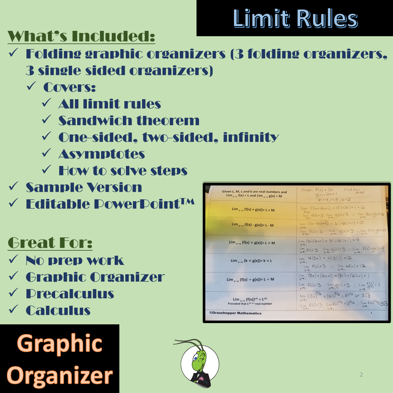 AP Calc Limits Graphic Organizer | Made By Teachers