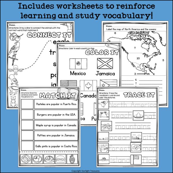 All About North America Complete Unit with Activities for Early Readers ...