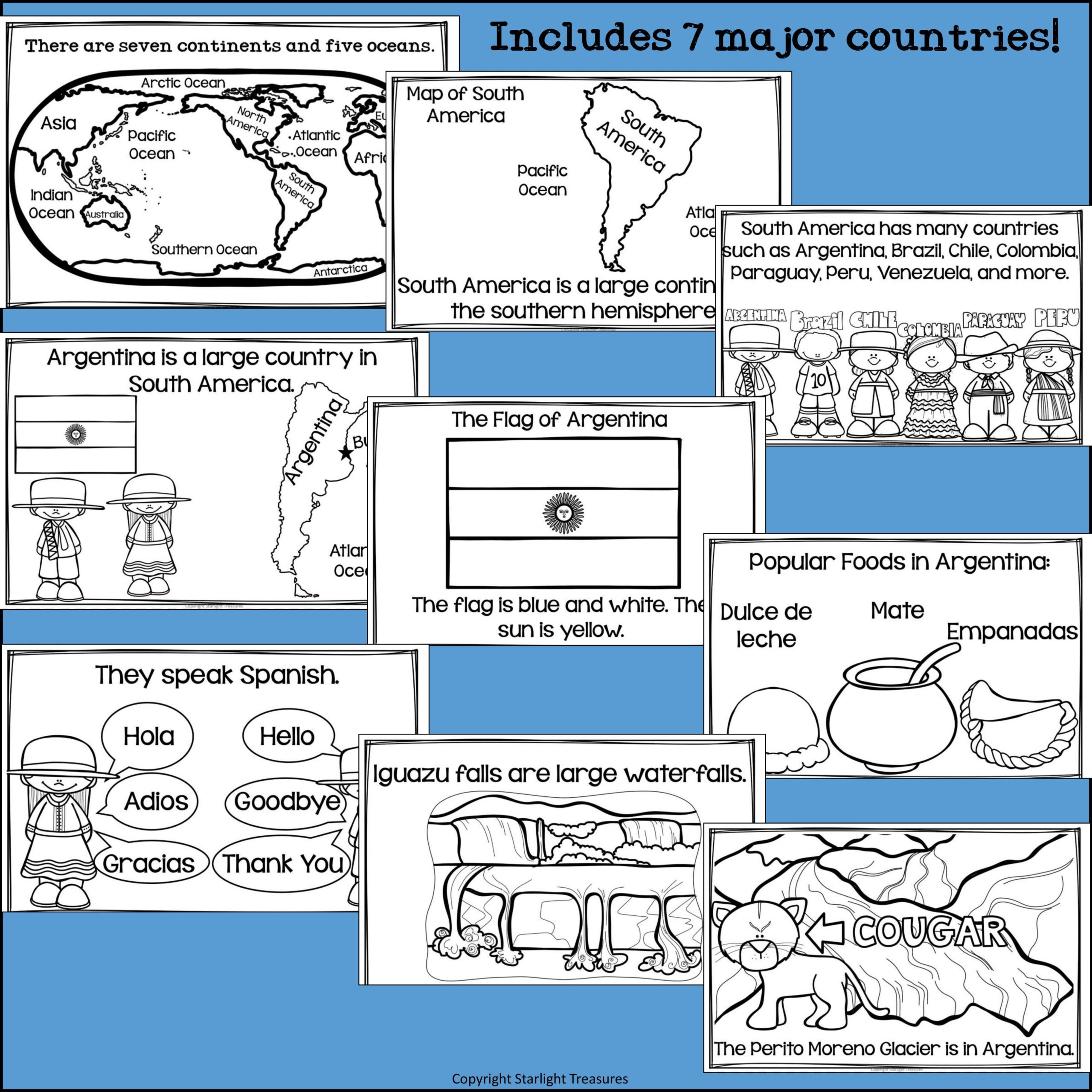 All About South America Complete Unit with Activities for Early Readers ...