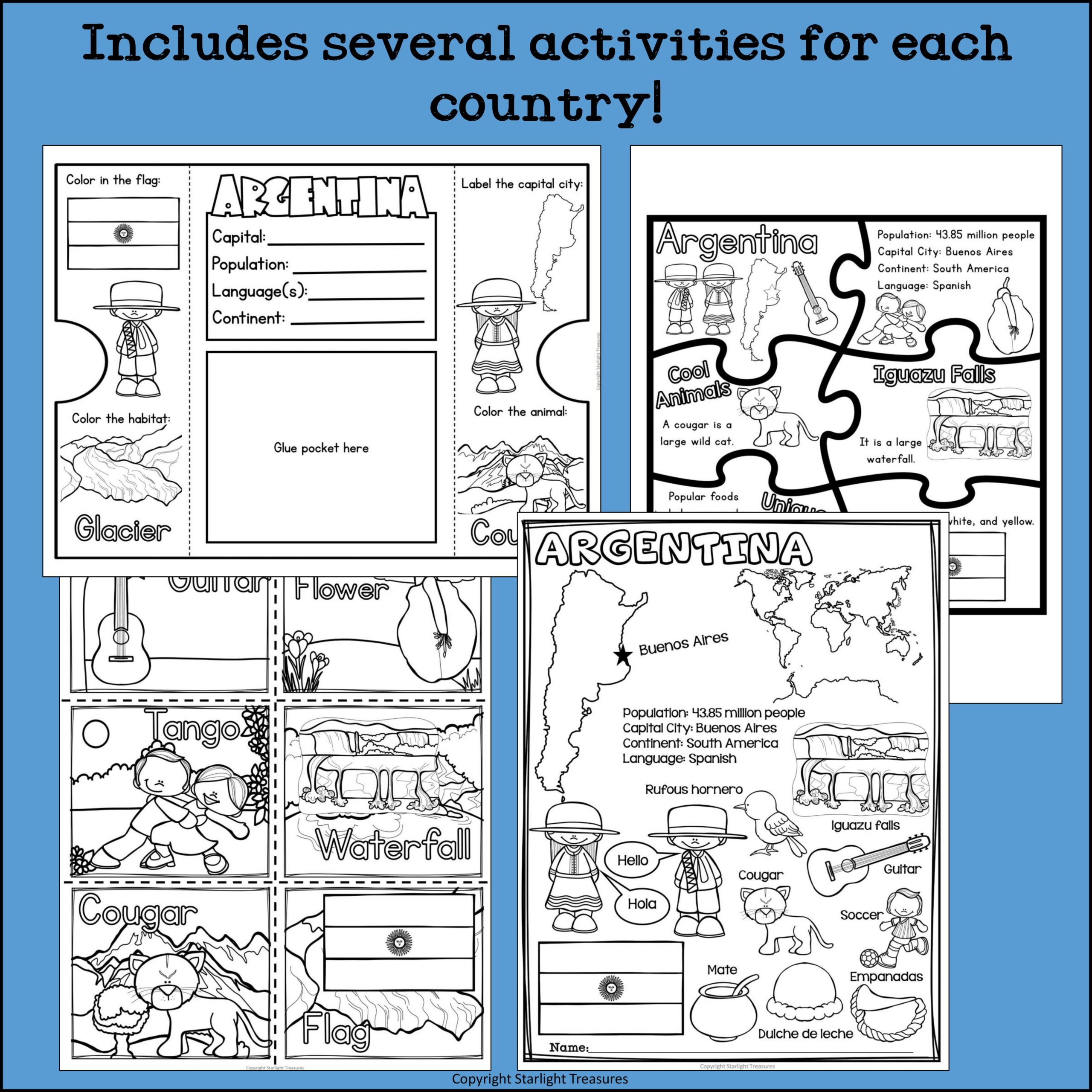 All About South America Complete Unit with Activities for Early Readers ...