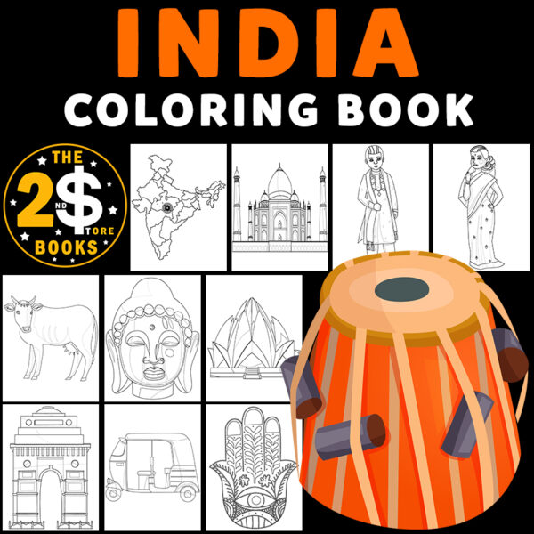 India Country Coloring Book - 16 Pages | Made By Teachers