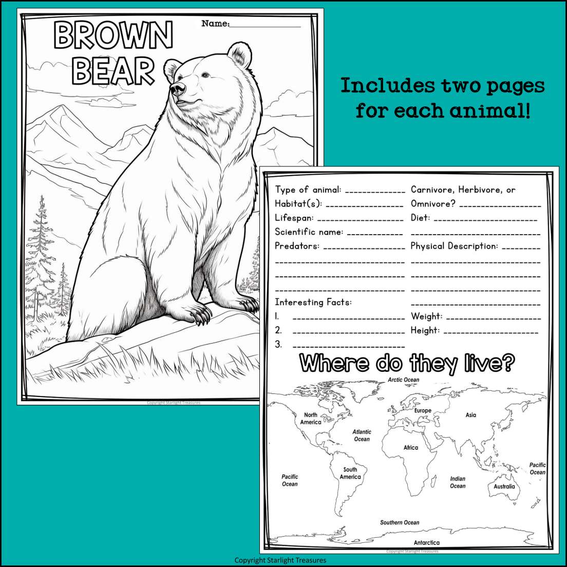 Prairie Animals Research Posters, Coloring Pages - Animal Research ...
