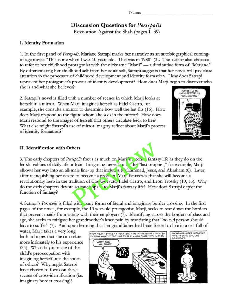 Persepolis COMPLETE UNIT | EDITABLE Unit on BOTH Volumes | Discussion ...