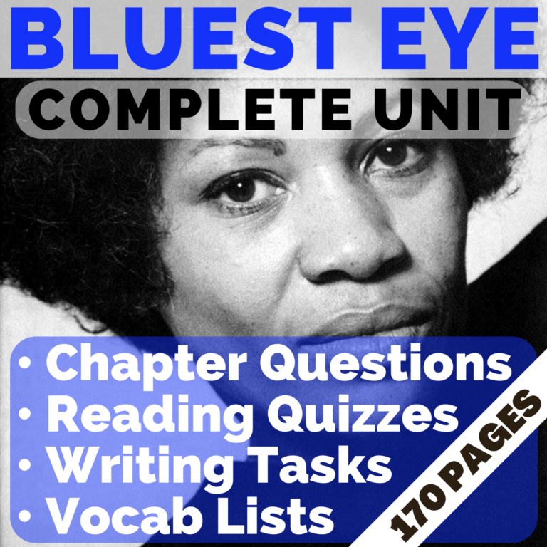 The Bluest Eye COMPLETE UNIT: Discussion Questions, Worksheets, Quizzes ...