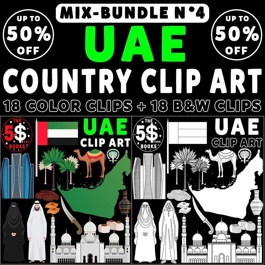 UAE Country Coloring Book - 18 Pages | Made By Teachers