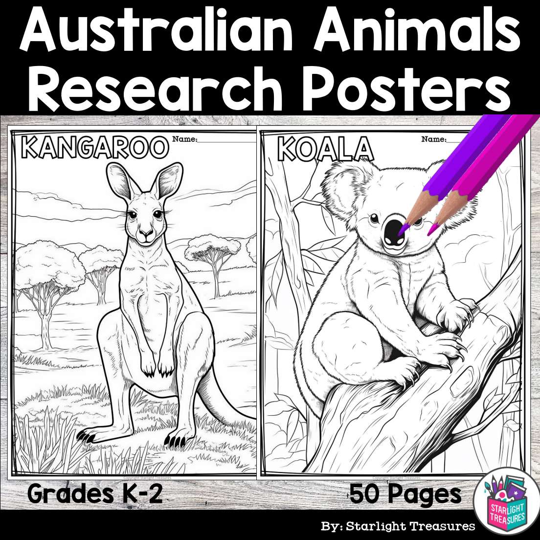 Australian Animals Research Posters, Coloring Pages - Animal Research ...