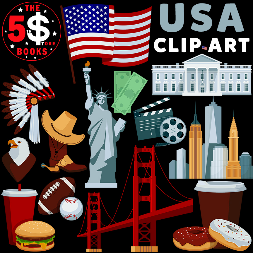 USA Country Clipart Mix Bundle N° 5 - 30 Items | Made By Teachers