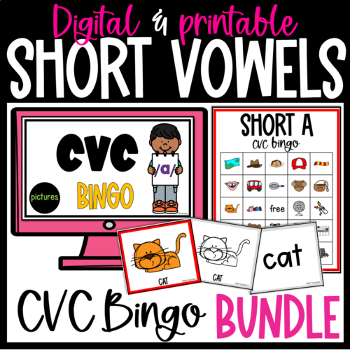 CVC Bingo Bundle l Short Vowel Bingo Set l l CVC Games | Made By Teachers