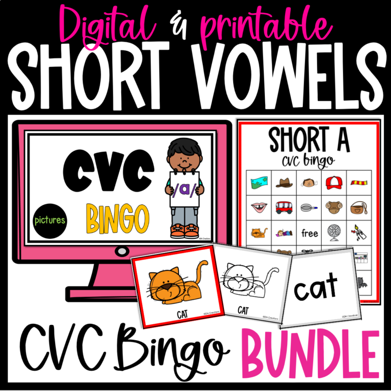 CVC Bingo Bundle l Short Vowel Bingo Set l l CVC Games | Made By Teachers