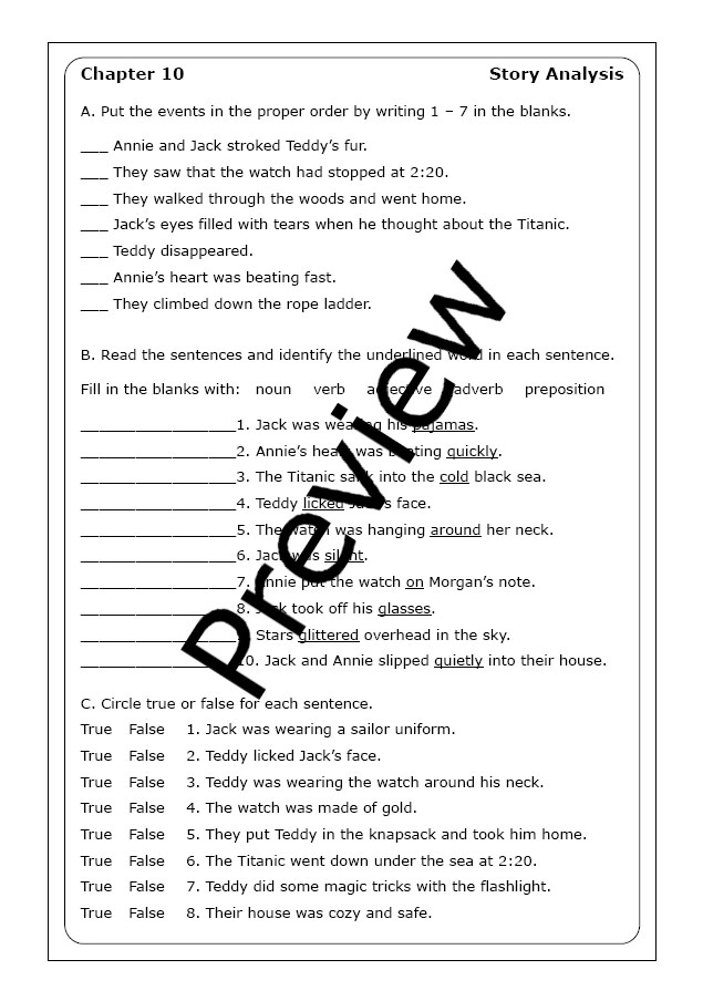 Magic Tree House "Tonight on the Titanic" worksheets | Made By Teachers