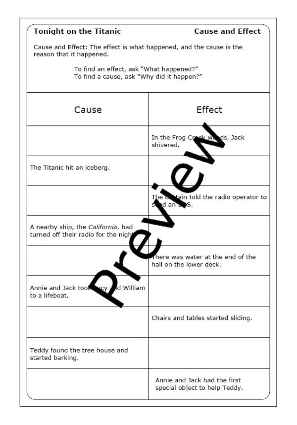 Magic Tree House "Tonight on the Titanic" worksheets | Made By Teachers