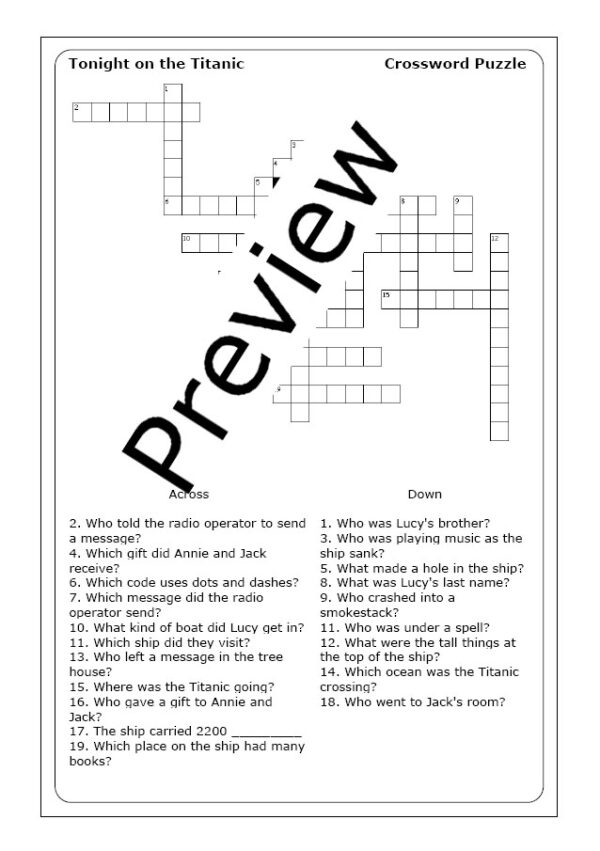 Magic Tree House "Tonight on the Titanic" worksheets | Made By Teachers