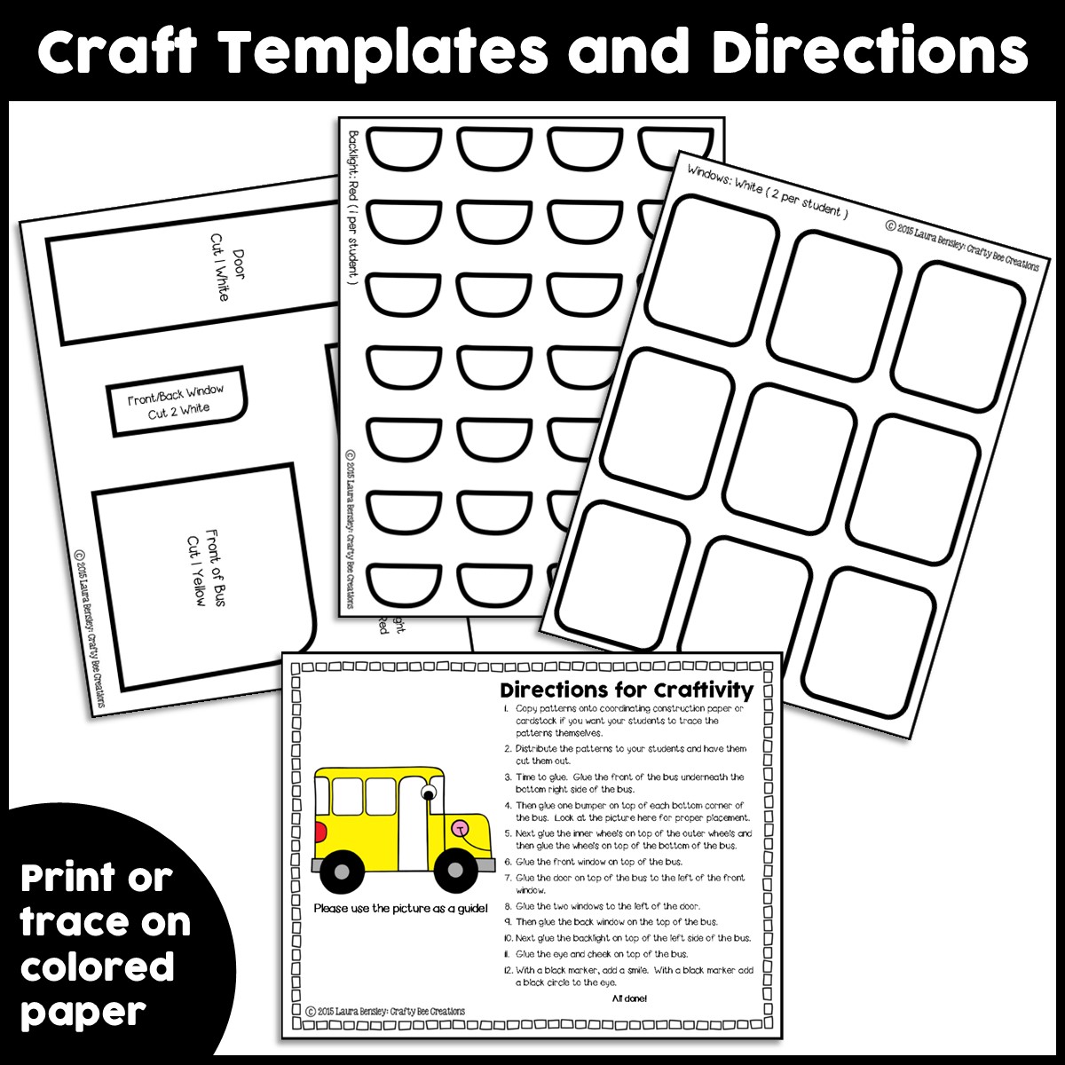 School Bus Craft | Transportation Crafts | Back to School Craft | Made ...