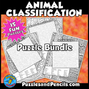 Animal Classification Word Search Puzzle Activity Page BUNDLE | 15 ...