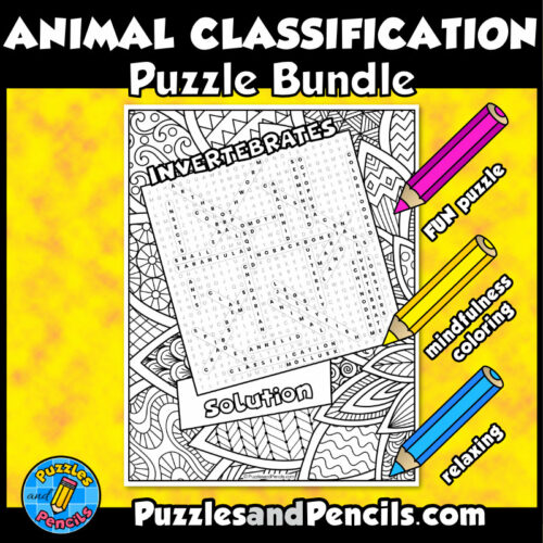 Animal Classification Word Search Puzzle Activity Page BUNDLE | 15 ...