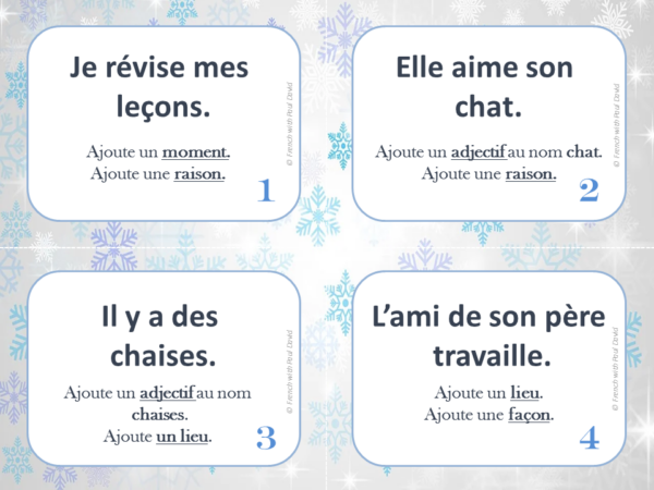 24 cartes à tâches - Embellir mes phrases - Task Cards | Made By Teachers