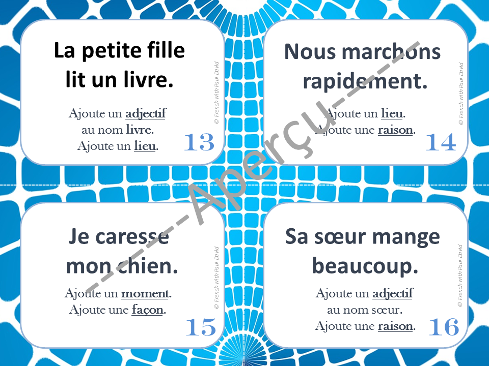 24 cartes à tâches - Embellir mes phrases - Task Cards | Made By Teachers