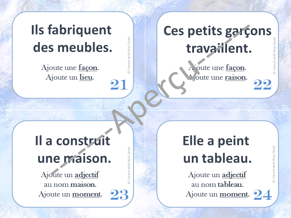 24 cartes à tâches - Embellir mes phrases - Task Cards | Made By Teachers
