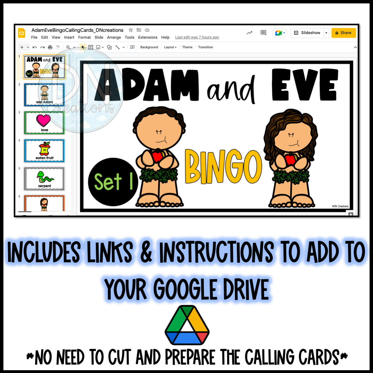 Bible Bingo Adam and Eve l Old Testament Bible Games l Bible Homeschool ...