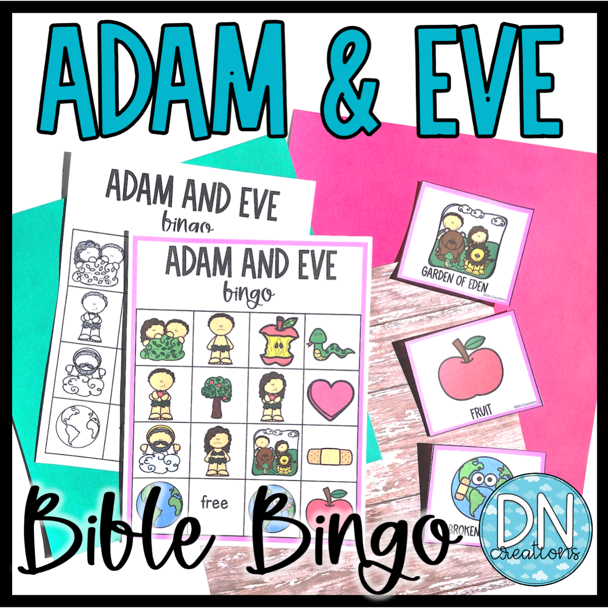 Bible Bingo Adam and Eve l Old Testament Bible Games l Bible Homeschool ...