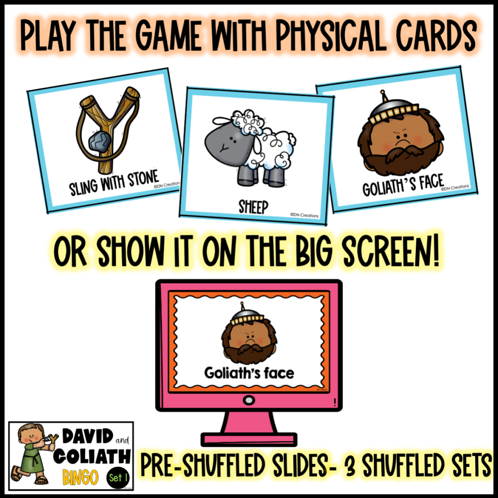 Bible Bingo David and Goliath l David Bible Lesson Games | Made By Teachers