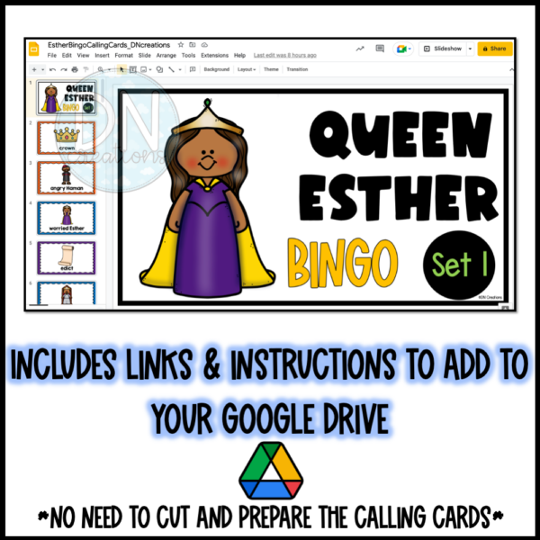 Bible Bingo Queen Esther l Bible Games l Sunday School Activities ...