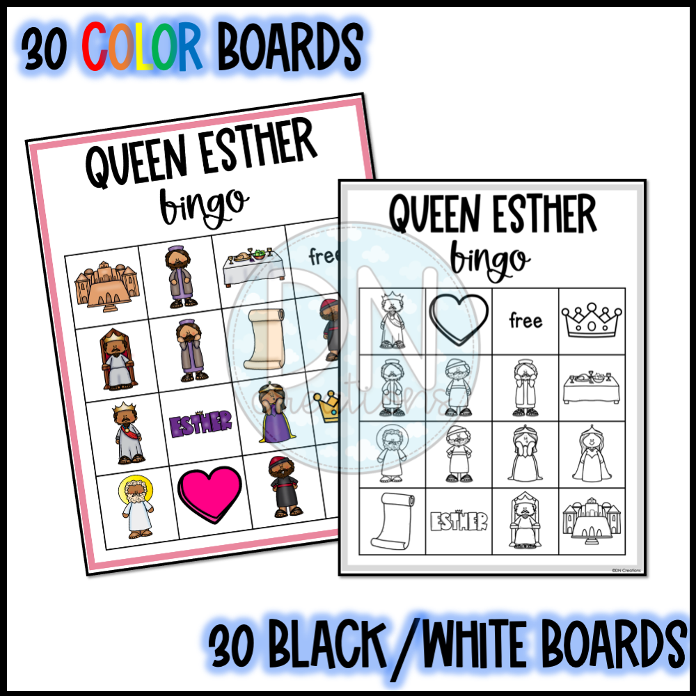 Bible Bingo Queen Esther l Bible Games l Sunday School Activities ...