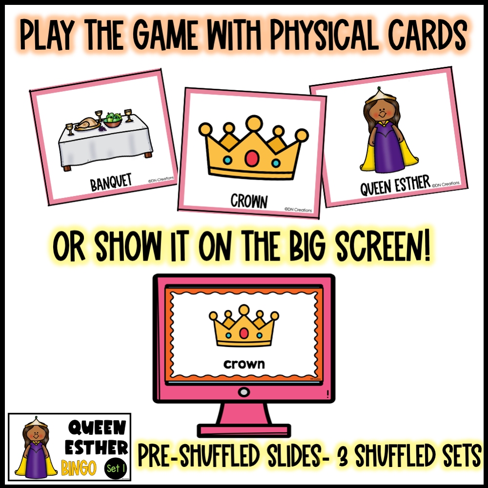 Bible Bingo Queen Esther l Bible Games l Sunday School Activities ...