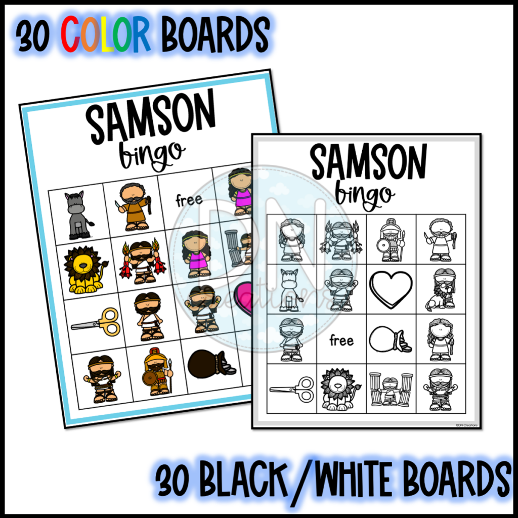 Bible Bingo Samson l Samson Bible Games l Samson Bingo | Made By Teachers