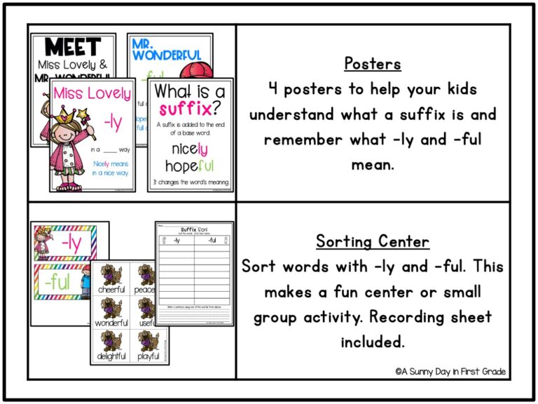 Suffixes -LY & -FUL Printables, Center & Games | Made By Teachers
