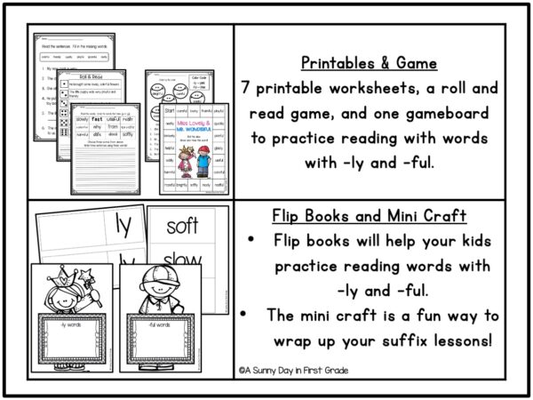Suffixes -LY & -FUL Printables, Center & Games | Made By Teachers
