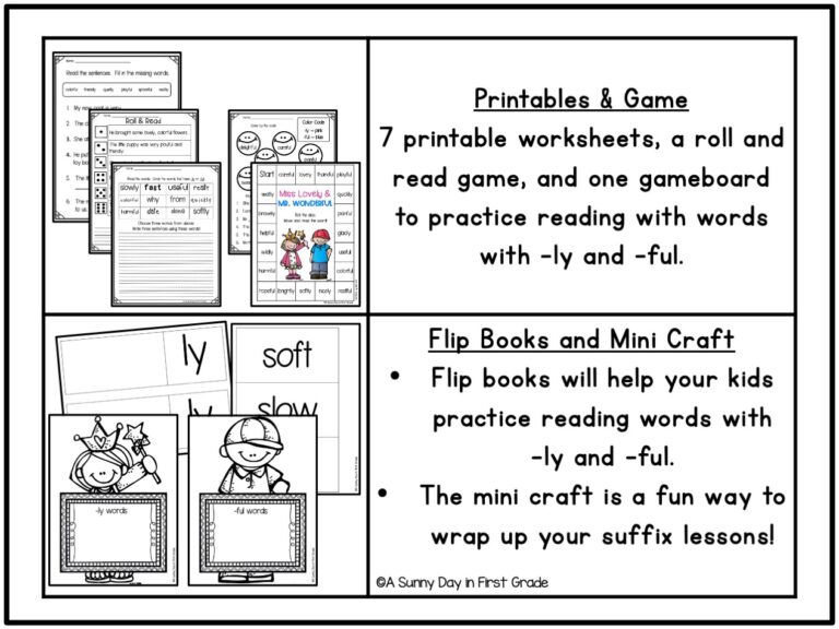 Suffixes -LY & -FUL Printables, Center & Games | Made By Teachers