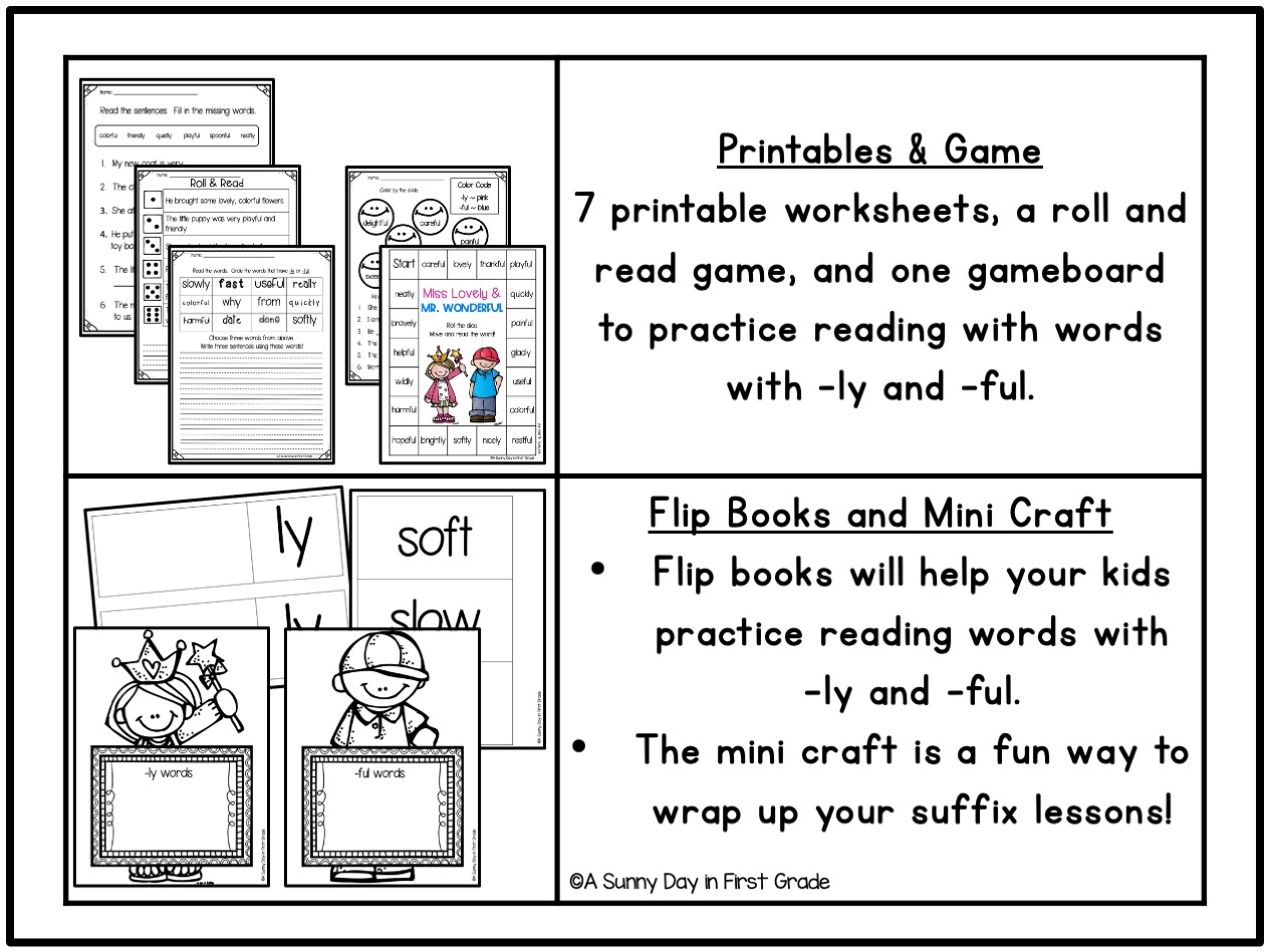 Suffixes -LY & -FUL Printables, Center & Games | Made By Teachers
