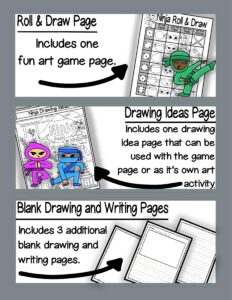 Roll a Ninja Roll and Draw Art Activity Game Perfect for a Art Sub ...
