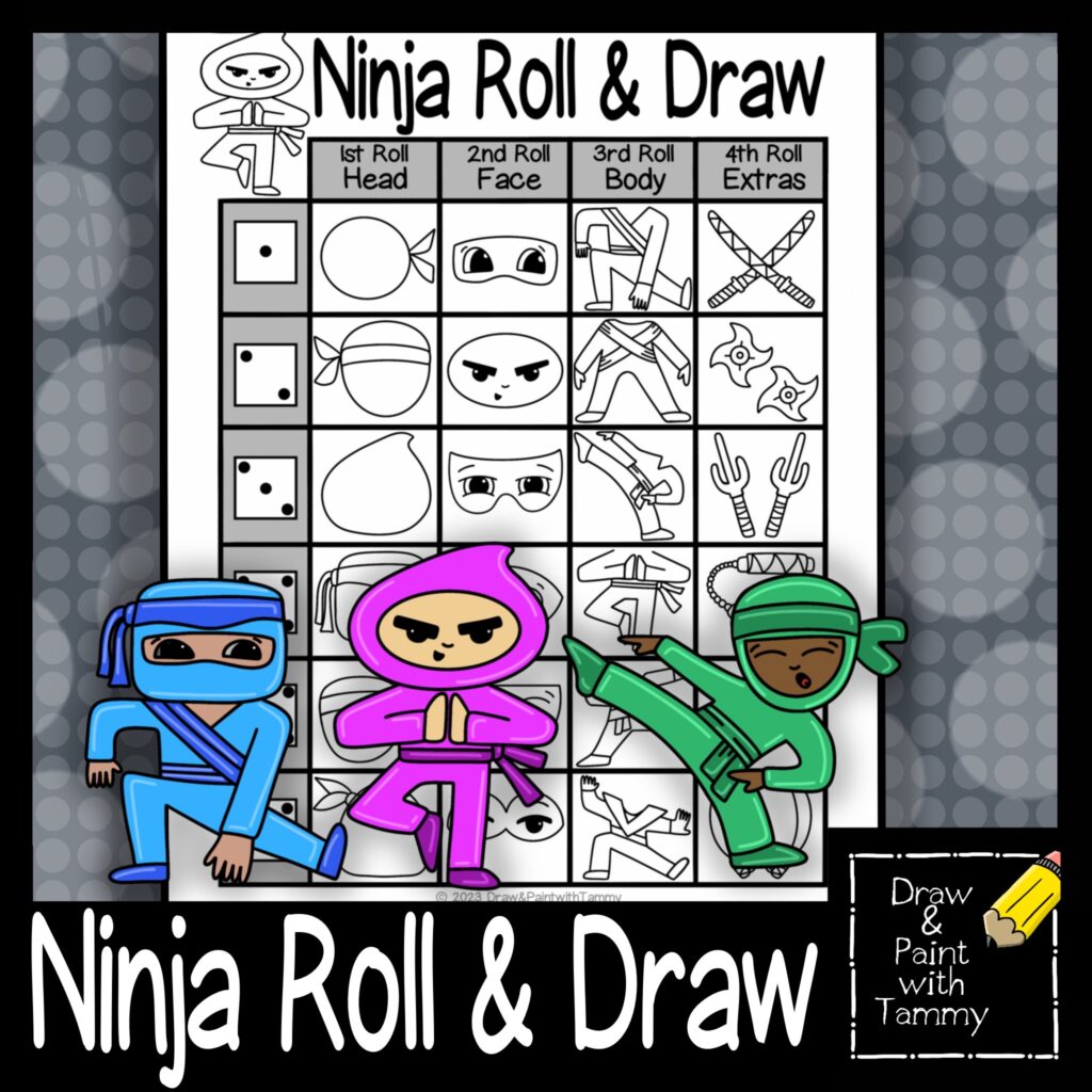 Roll a Ninja Roll and Draw Art Activity Game Perfect for a Art Sub ...