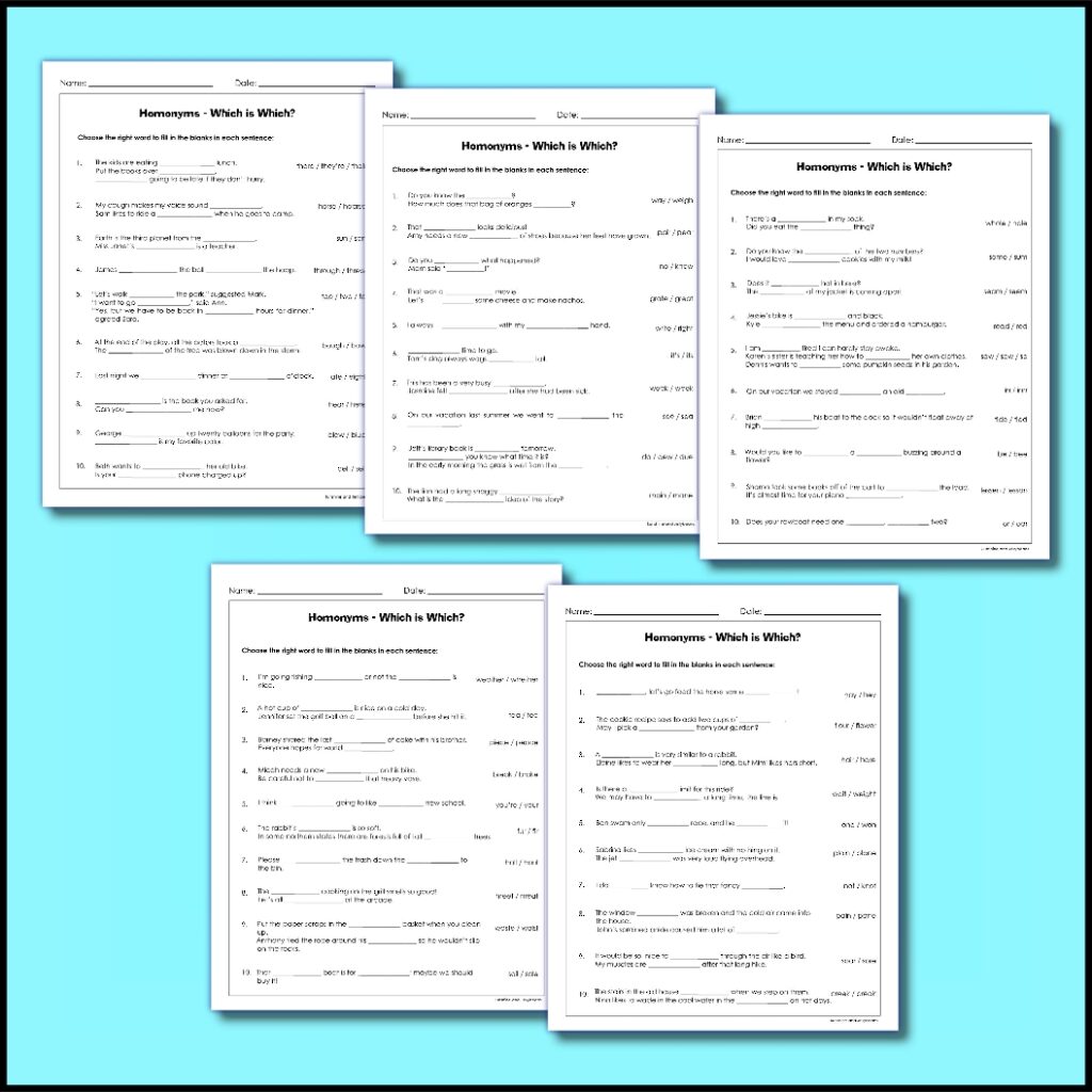 50 Homonyms - Sound-Alike Words - Grades 3-4 - Which is Which? | Made ...