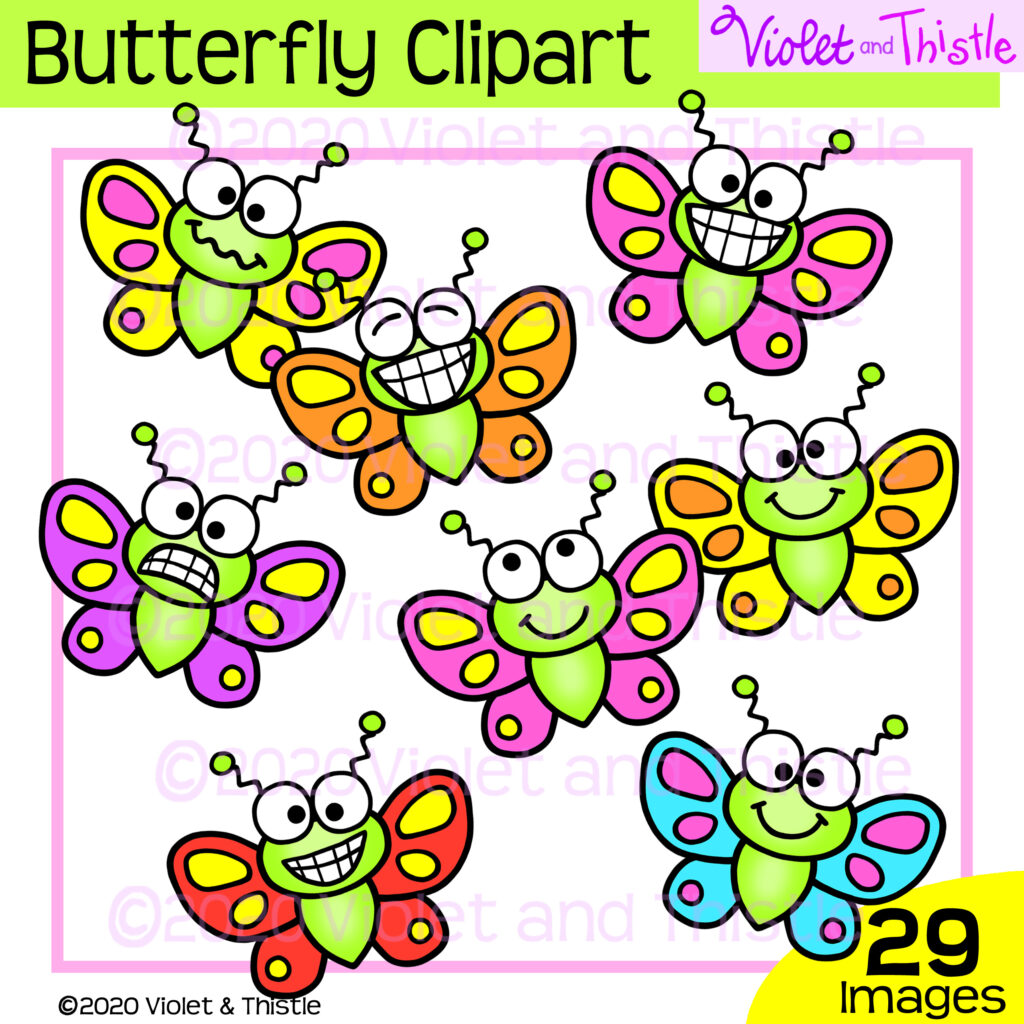 Spring Clipart BUNDLE 2 Super Cute Frog Build a Flower and Butterfly ...