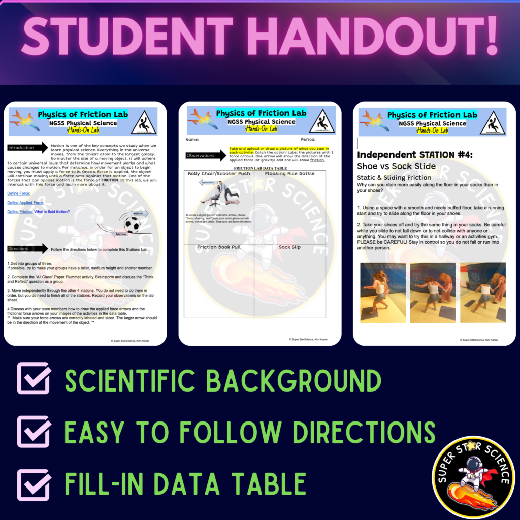 Friction & Motion Stations Lab Hands On Middle School Physics Fun NGSS Activity | Made By Teachers