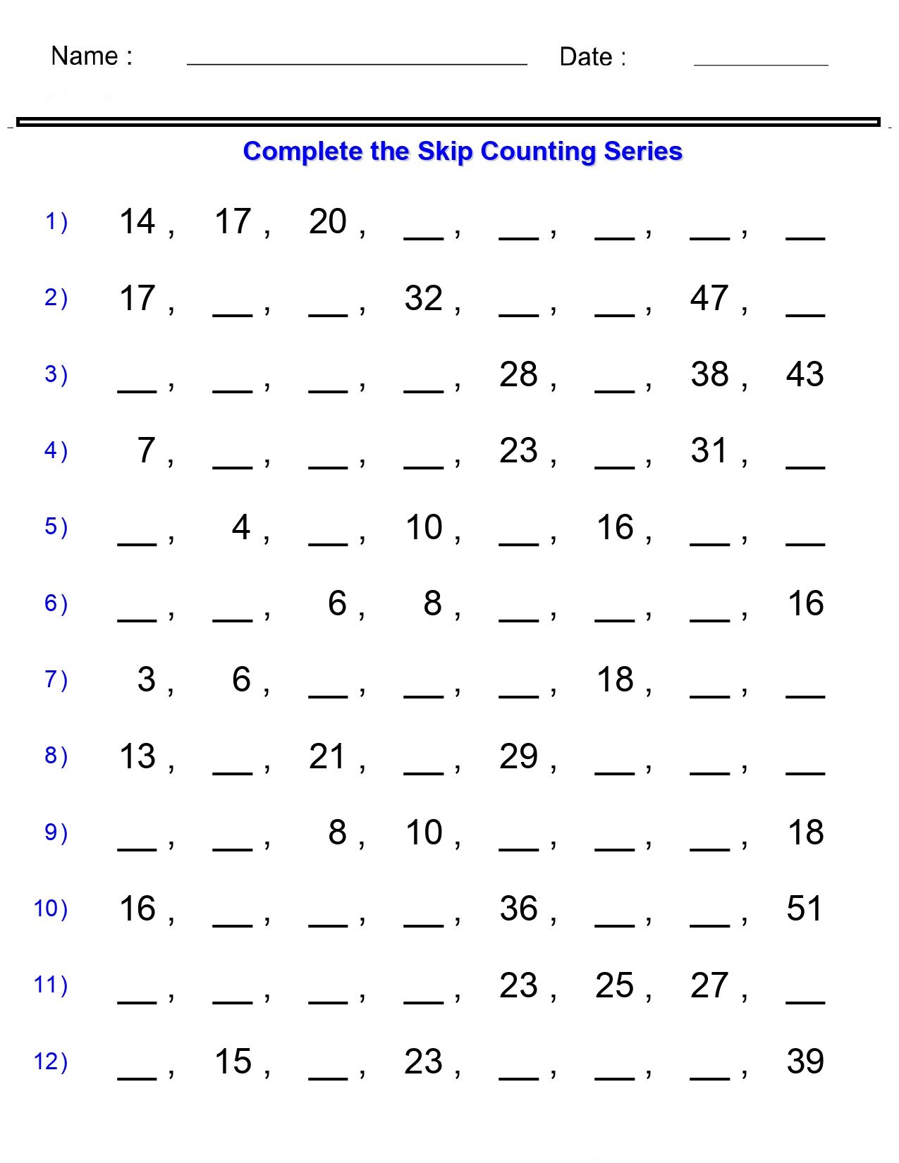Patterns Worksheets - Easy Skip Counting Worksheets | Made By Teachers