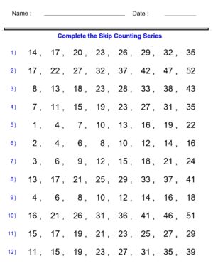 Patterns Worksheets - Easy Skip Counting Worksheets | Made By Teachers