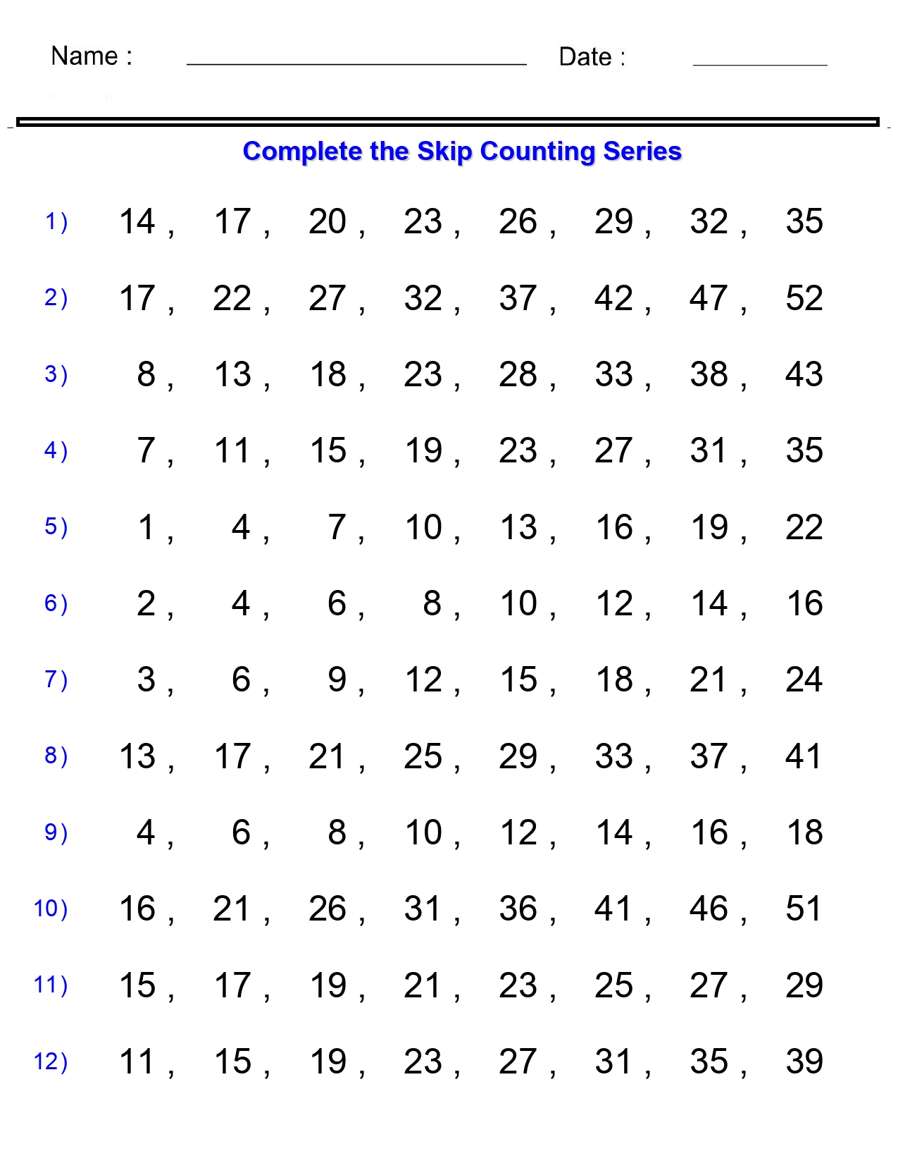 Patterns Worksheets - Easy Skip Counting Worksheets | Made By Teachers