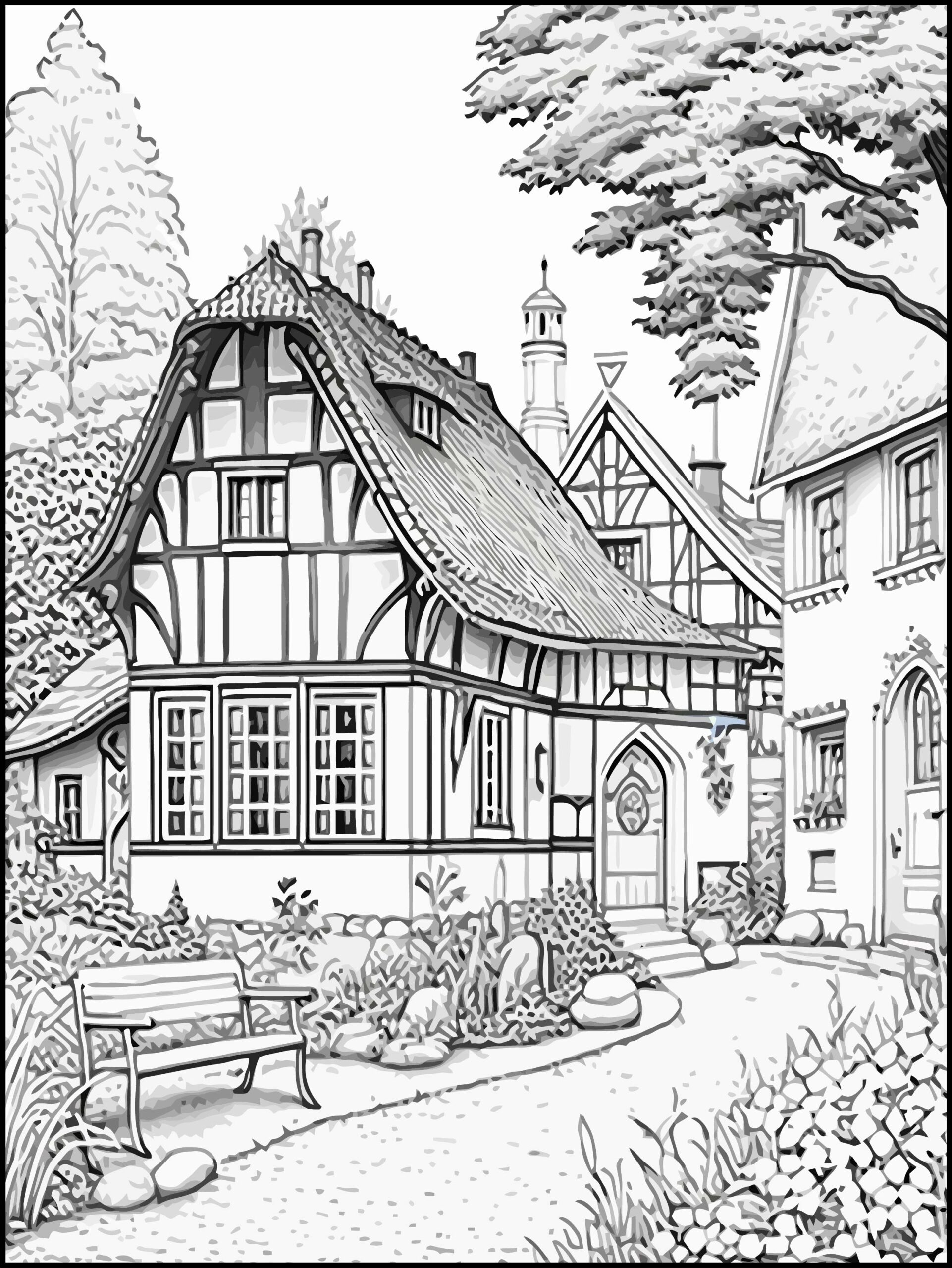 Discover the Magic of the Village: A Charming Coloring Book | Made By ...